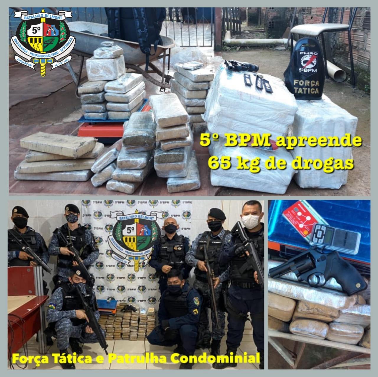 Pmro Apreende 65 Kg De Drogas Uma Arma E Prende Cinco Pessoas Na